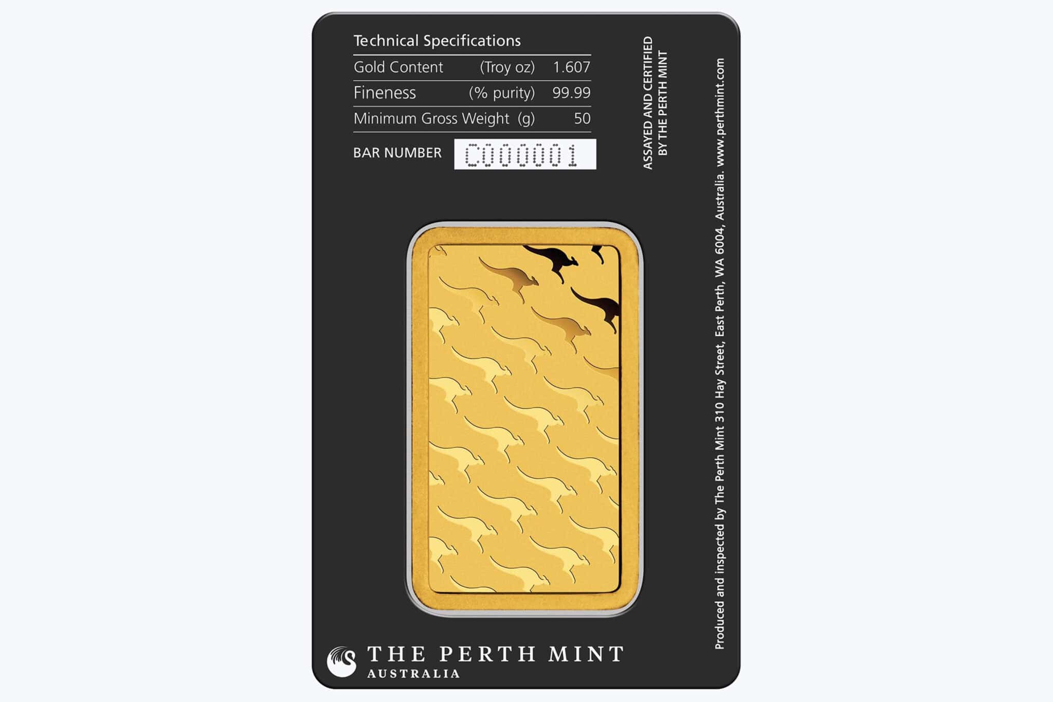 Perth Mint Gold Minted Bullion - 50 Grams | Imperial Bullion